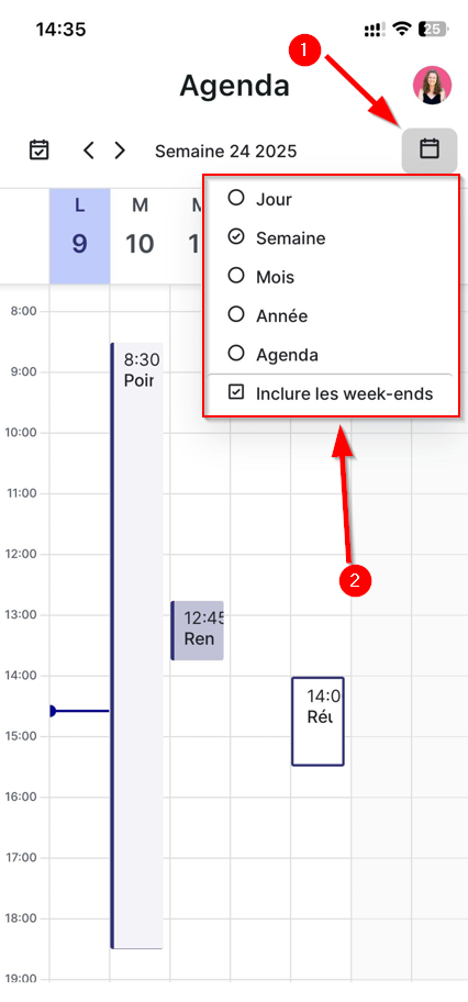 L'application mobile agenda – RESANA